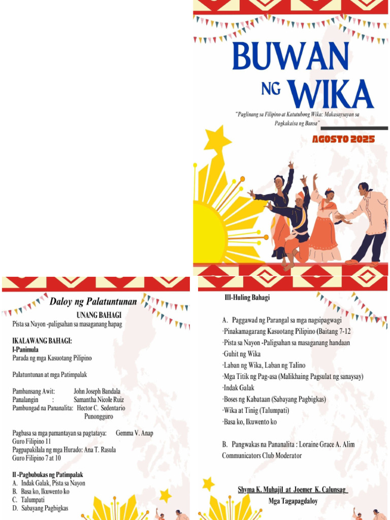 Program Buwan NG Wika 2025 Print | PDF