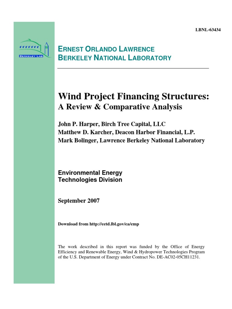 Wind Project Financing Structures | PDF