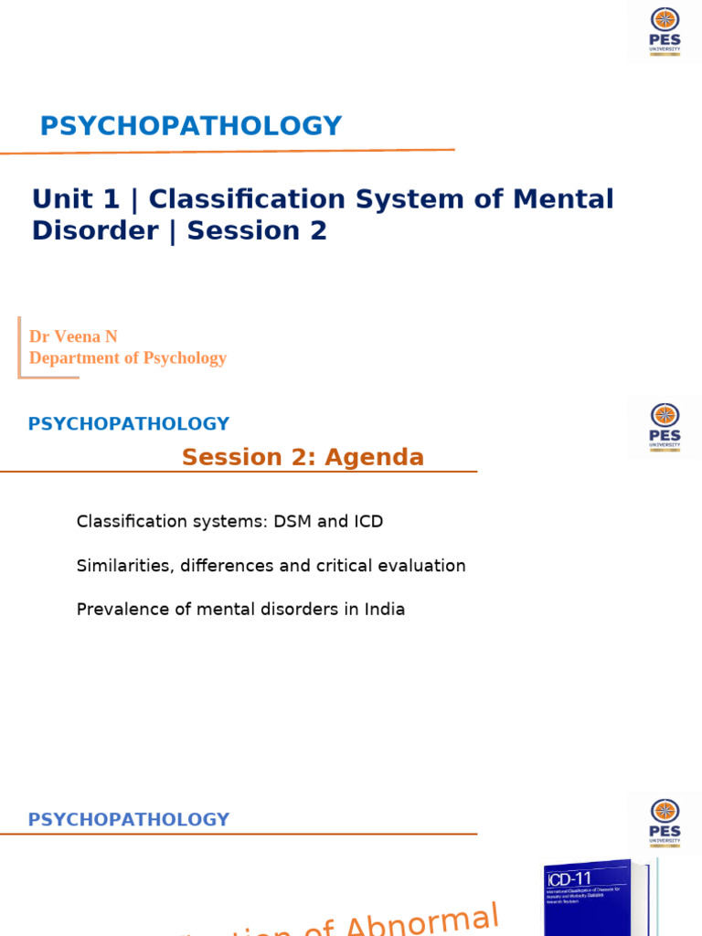 Classification System of Mental Disorder - Session 2 | PDF | Mental ...
