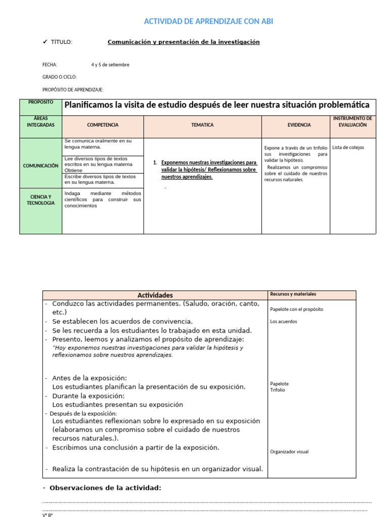 Actividad de Aprendizaje Con Abi Semana 4 Dia Viernes | PDF ...
