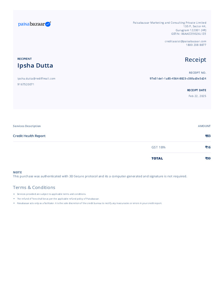 Credit Health Invoice | PDF