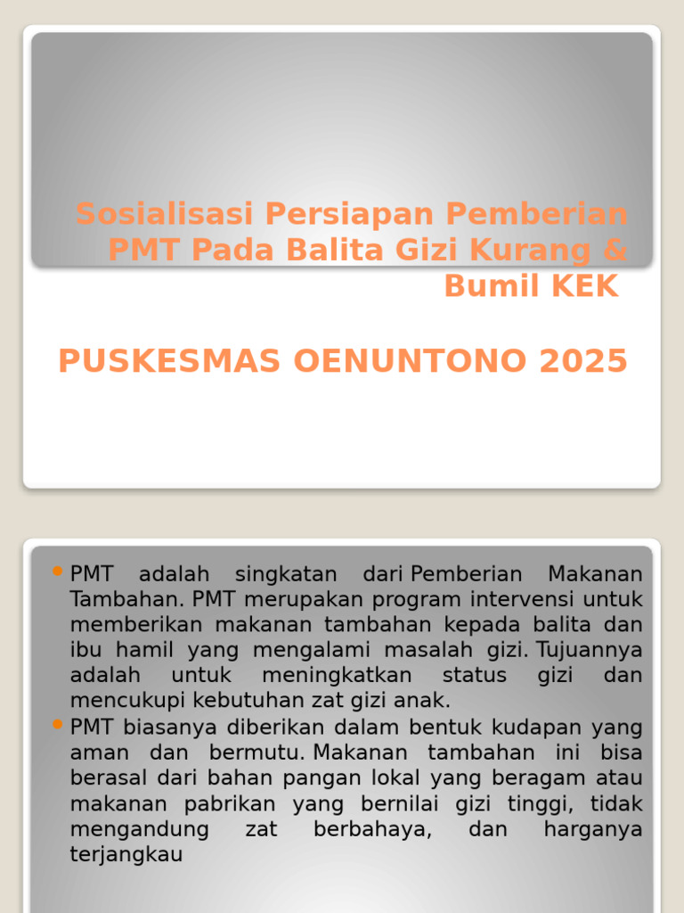 Sosialisasi PMT 2025 | PDF
