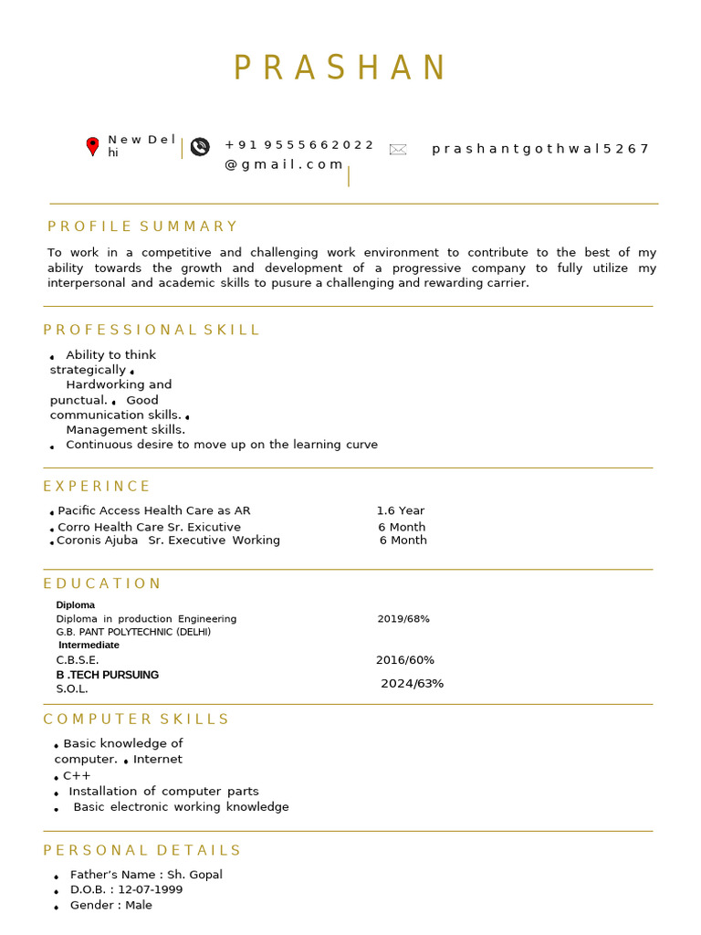 Prashant Resume 06 | PDF
