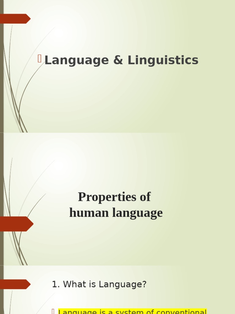 Properties of Human Language - Week2a | PDF | Linguistics | Phonology
