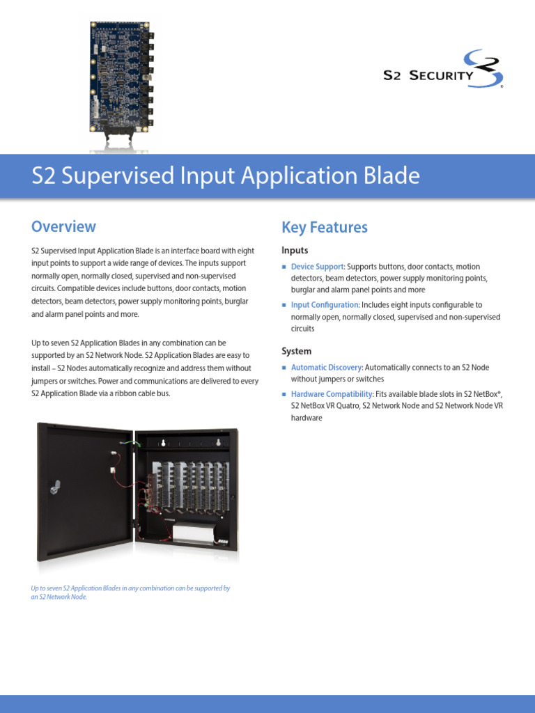 S2 Supervised Input Blade Overview | PDF | Switch | Node (Networking)