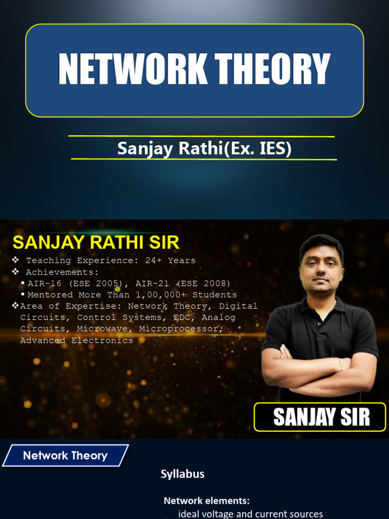 Network Theory by Sanjay Rathi | PDF | Electrical Network | Resonance