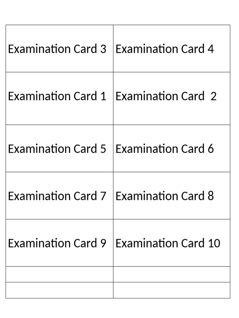 Examination Card | PDF