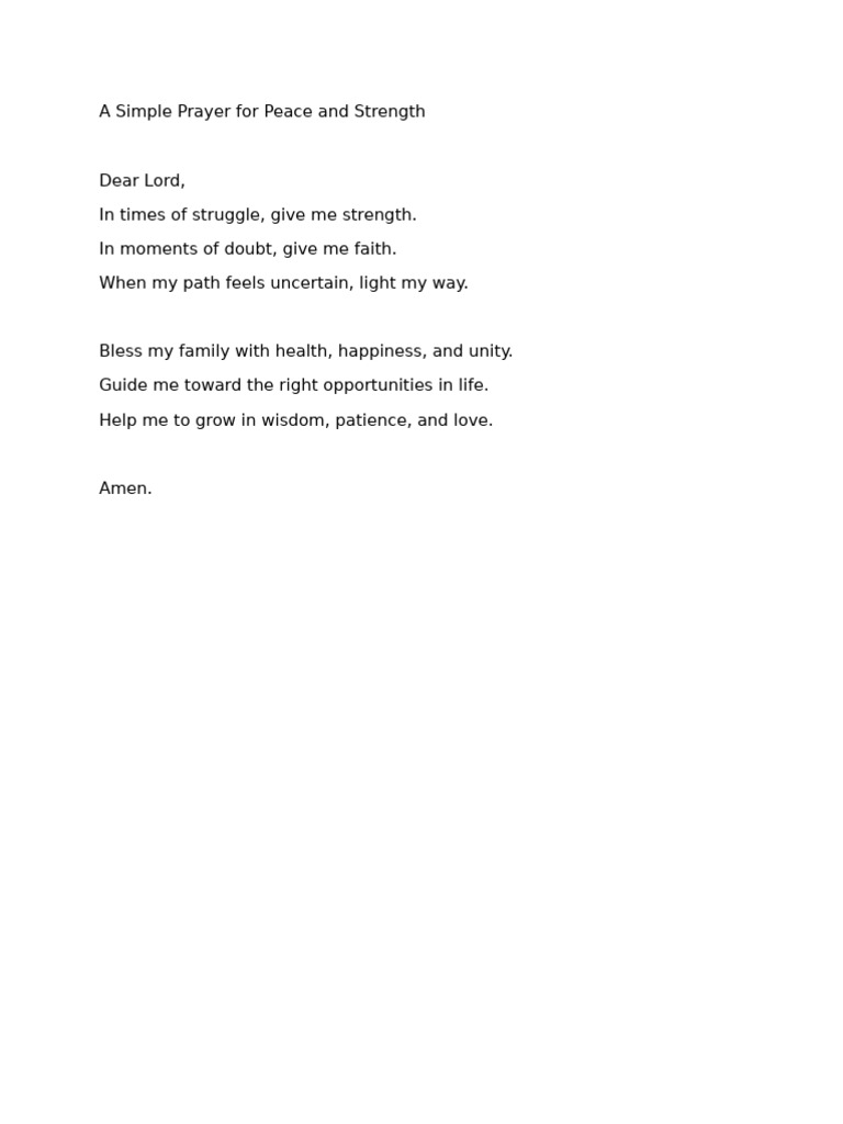 Peace Prayer | PDF