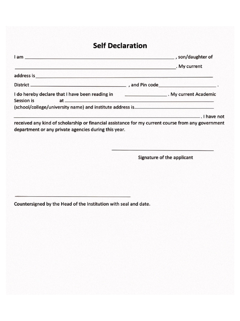 Self Declaration 1 | PDF
