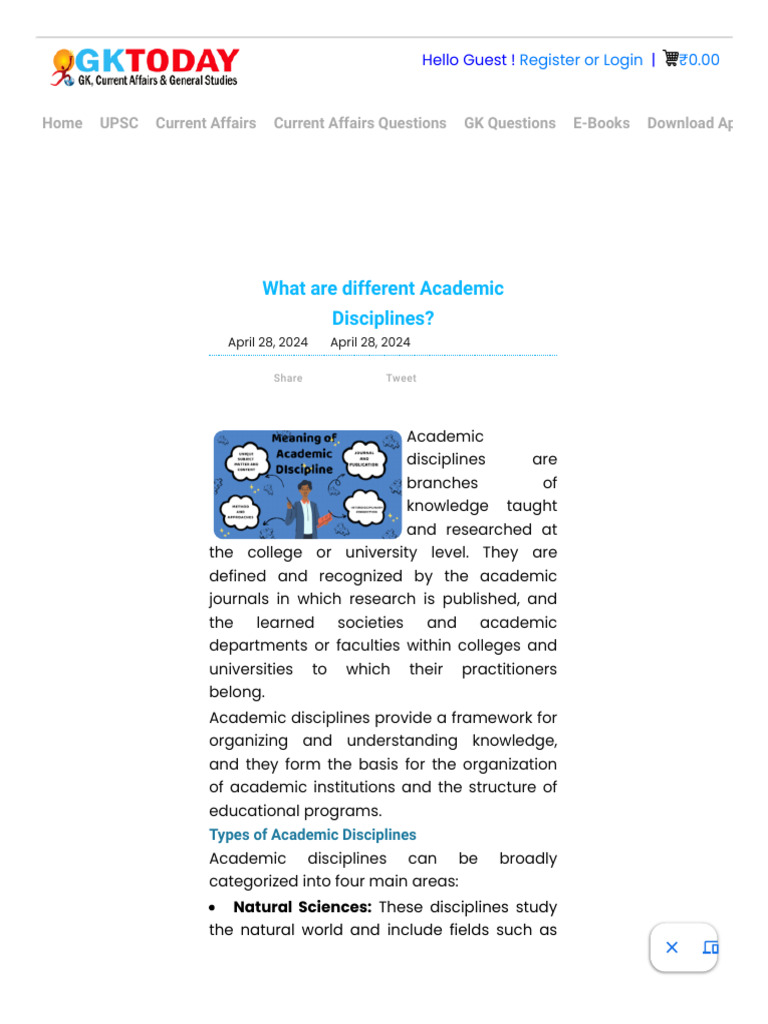 Overview of Academic Disciplines | PDF | Interdisciplinarity | Science