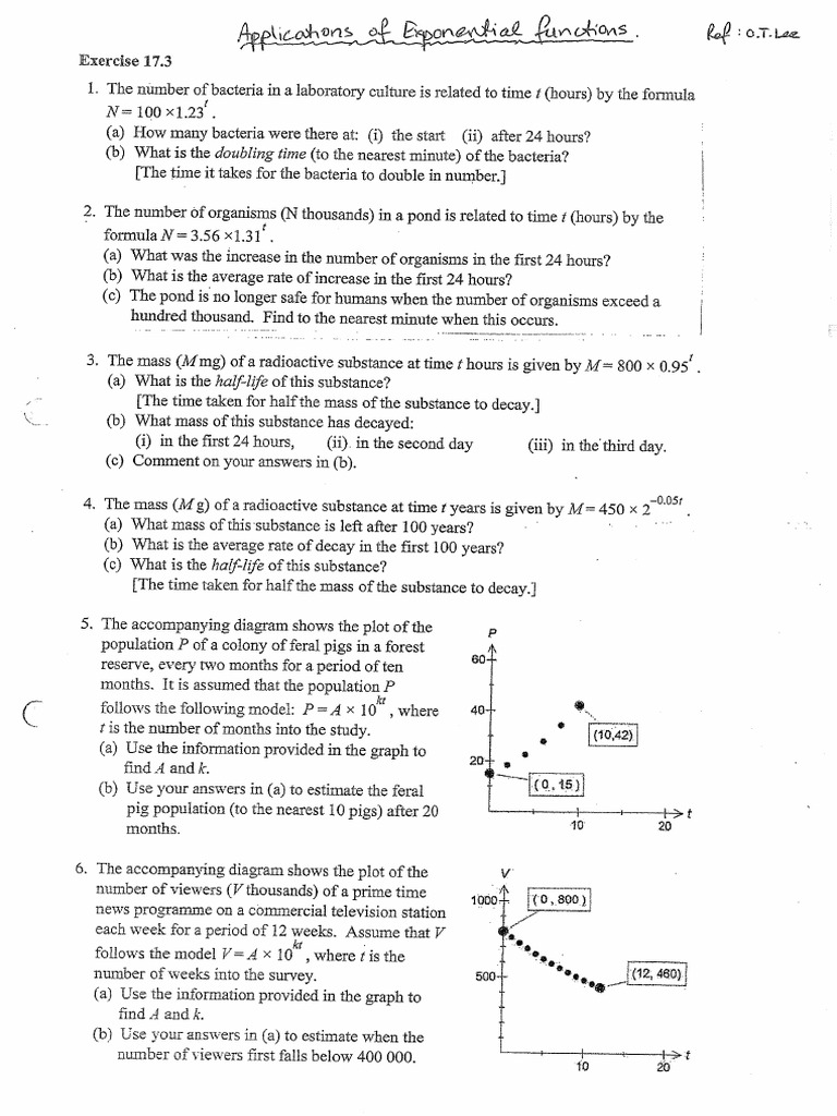 17.3 Applications of Exponential Functions | PDF