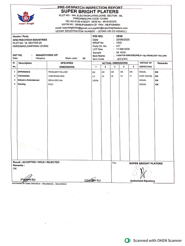 Plating Report | PDF
