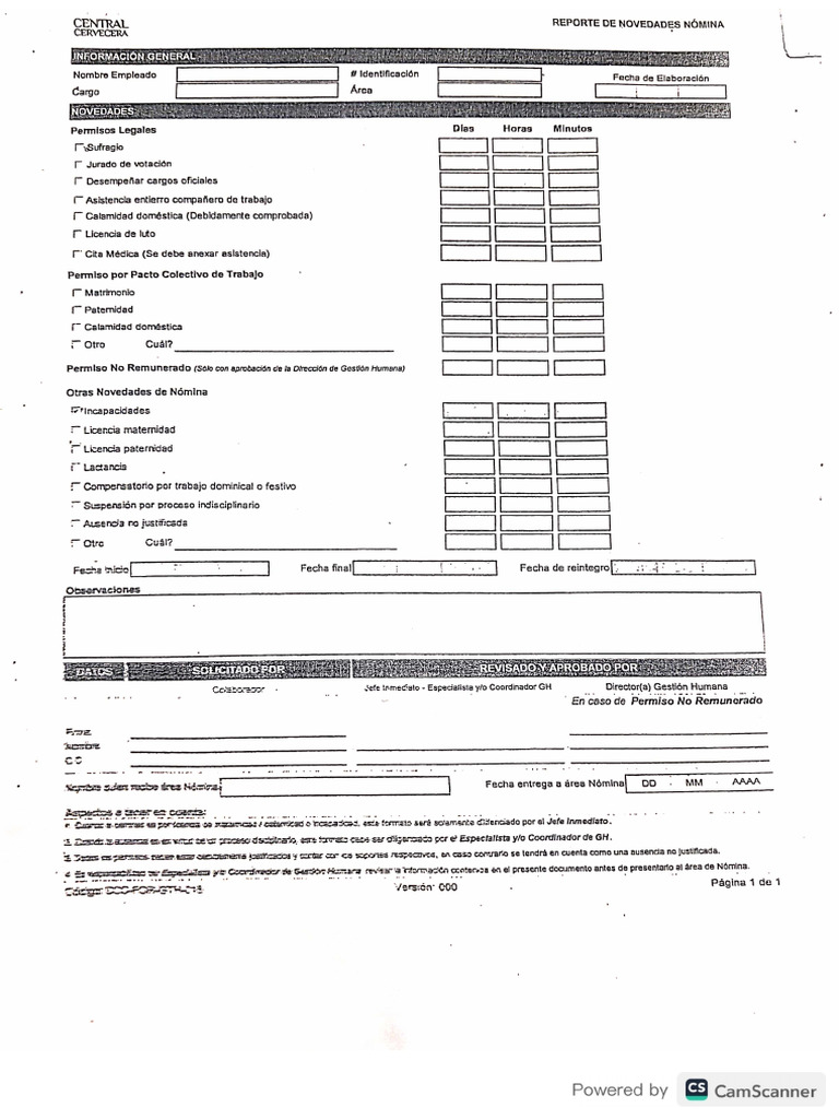 Formato de Nomina | PDF