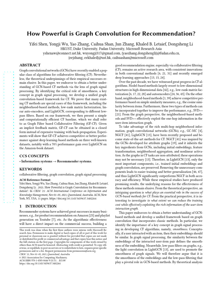 Graph Convolution for Recommendation | PDF | Eigenvalues And ...