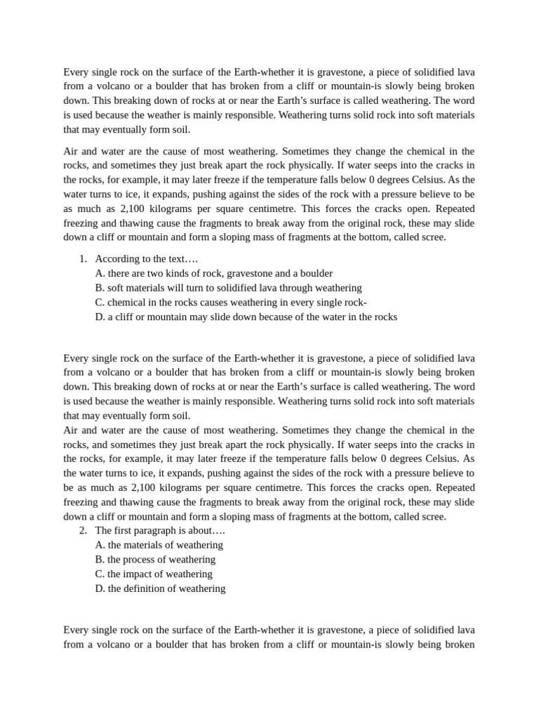 Understanding Weathering Processes | PDF | Elephant | Weathering
