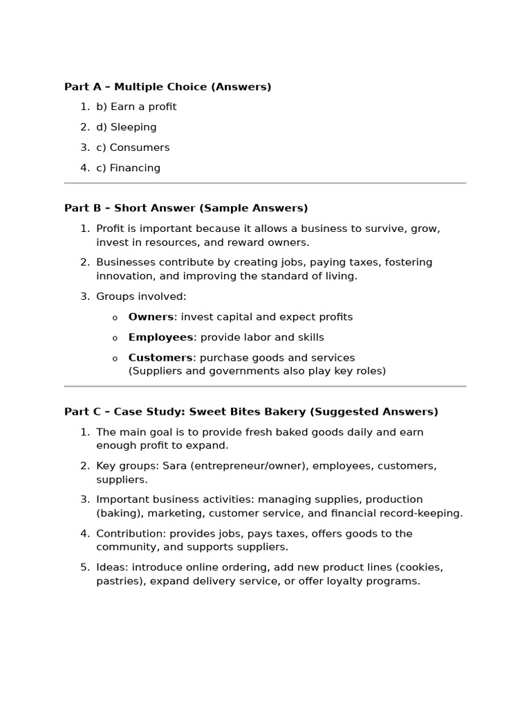 Business Profit and Community Impact | PDF