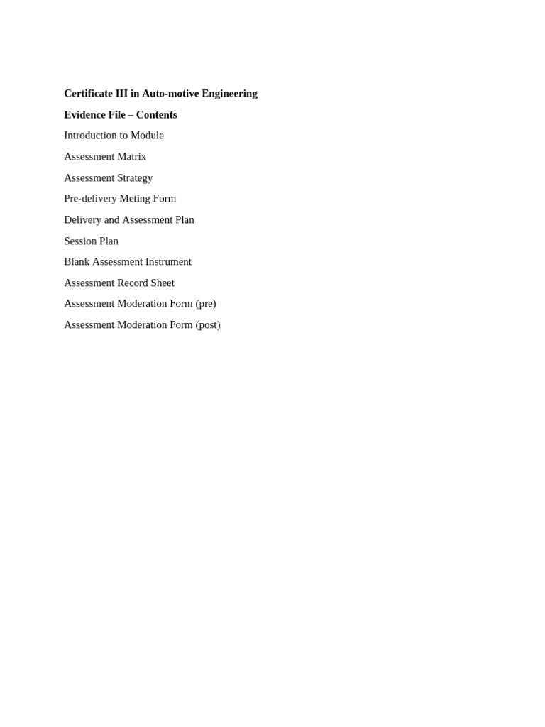 Evidence File - Contents | PDF