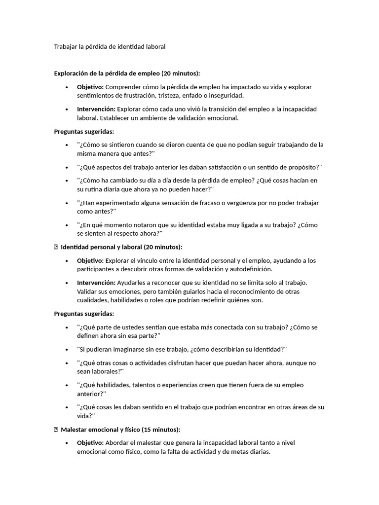 Superando la Pérdida de Identidad Laboral | PDF | Las emociones | Cognición