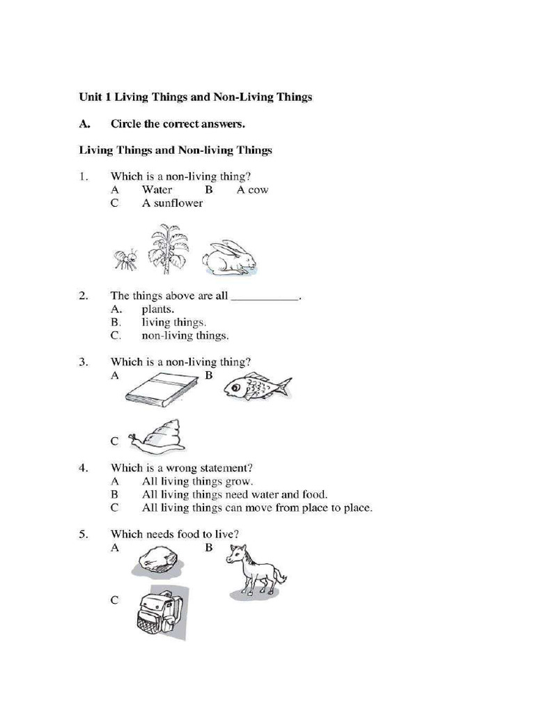 Unit 1 - Living Things | PDF