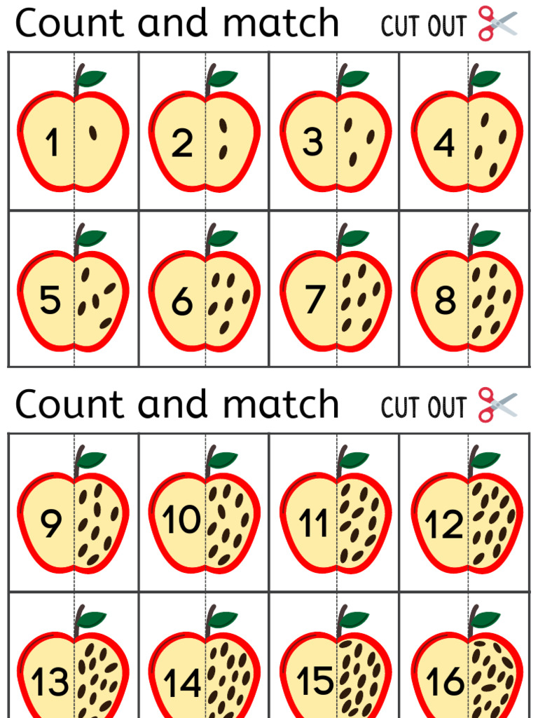 Count and Match Apples 1-16 | PDF