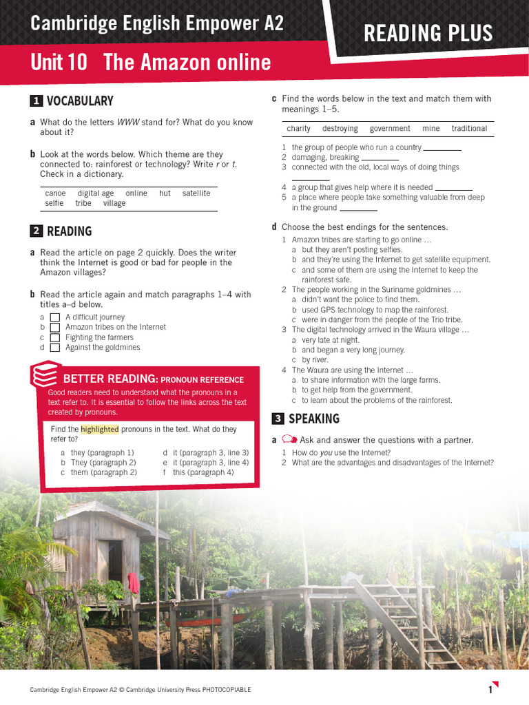 Empower A2. Reading Plus Worksheets-19-20 | PDF
