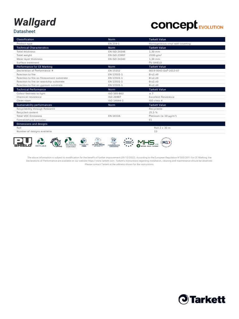 Wallgard Homogeneous Vinyl Datasheet | PDF | Polyvinyl Chloride | Materials