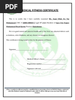 Physical Fitness Certificate Format For Tamilnadu Government | PDF ...