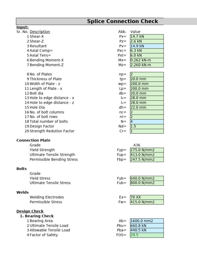 Splice Connection Design Check Report | PDF | Strength Of Materials ...
