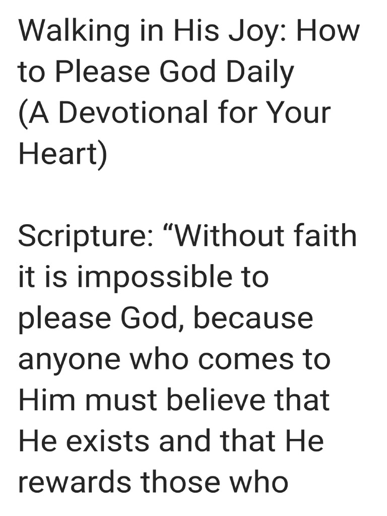 How To Please God Daily | PDF