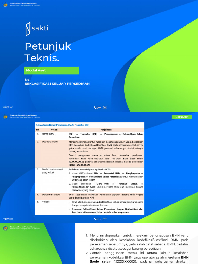 Transaksi Modul Aset Tetap - 24 Reklas Ke Persediaan | PDF