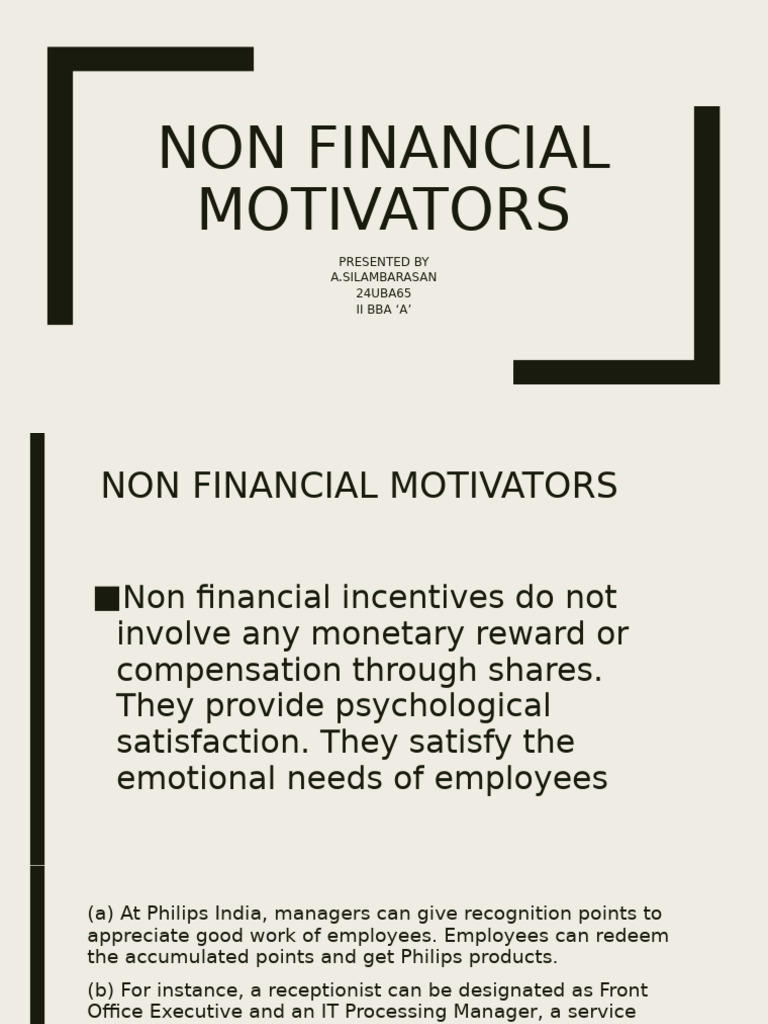 Non-Financial Motivators for Employees | PDF
