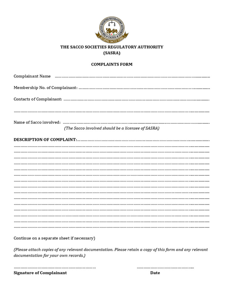 Complaints Form | PDF