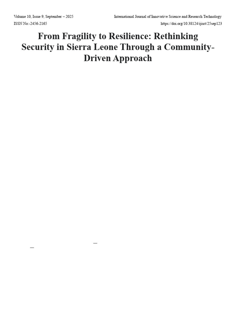 Rethinking Security in Sierra Leone | PDF | Securities | Governance