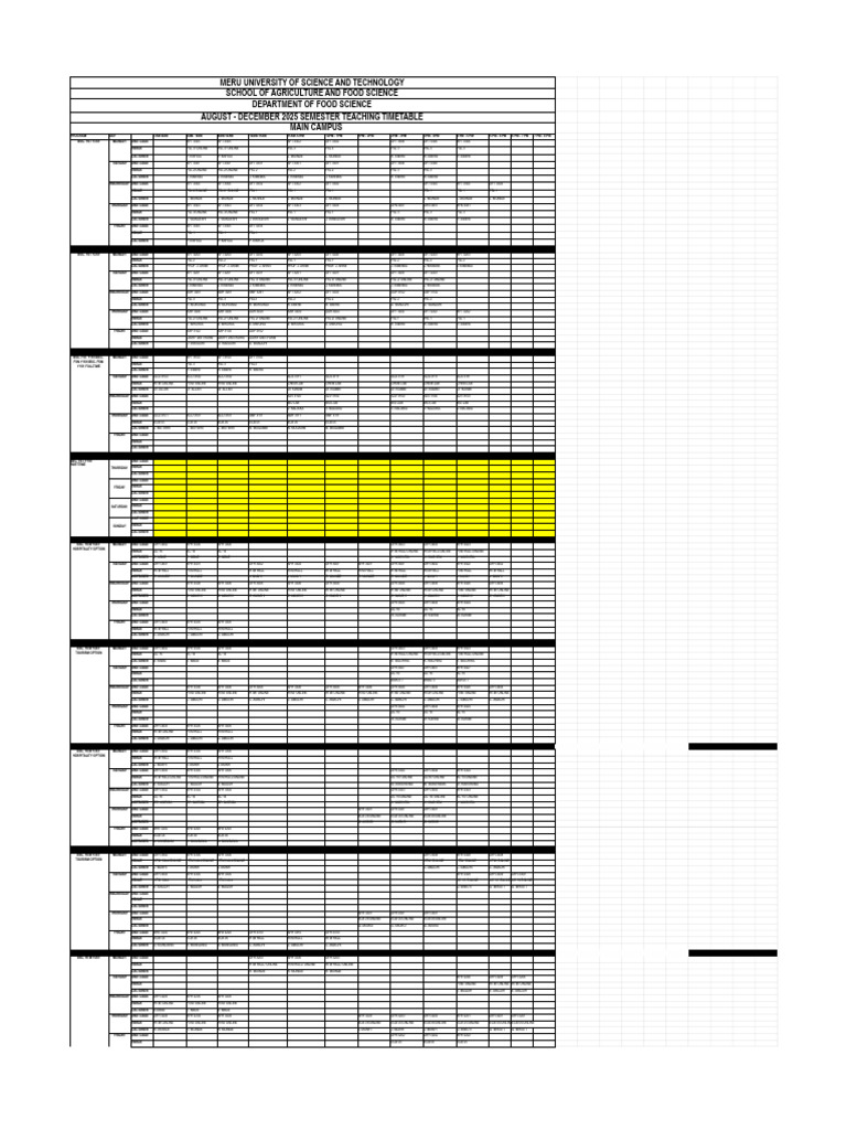 ACU Teaching Timetable 2025 | PDF