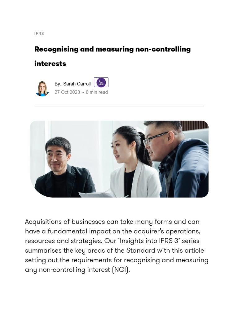 GT Guidance On Goodwill With Different Models - IFRS 3 - Recognising ...
