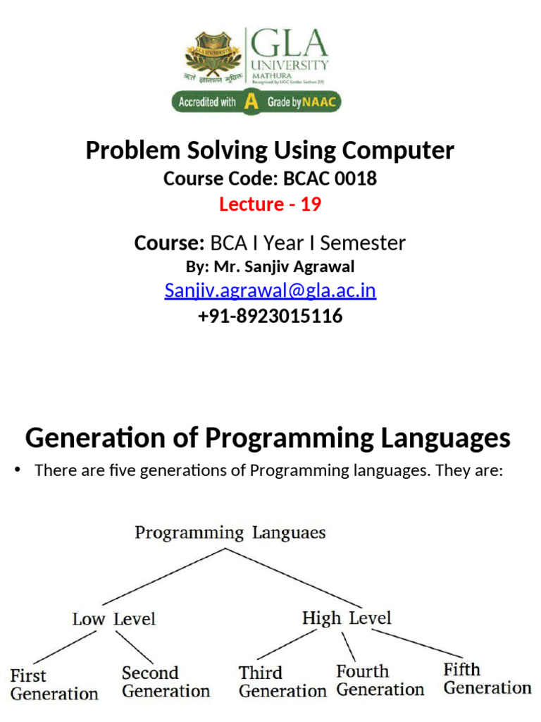 Lec-19 Programming Generations | PDF | Computer Programming | Assembly Language
