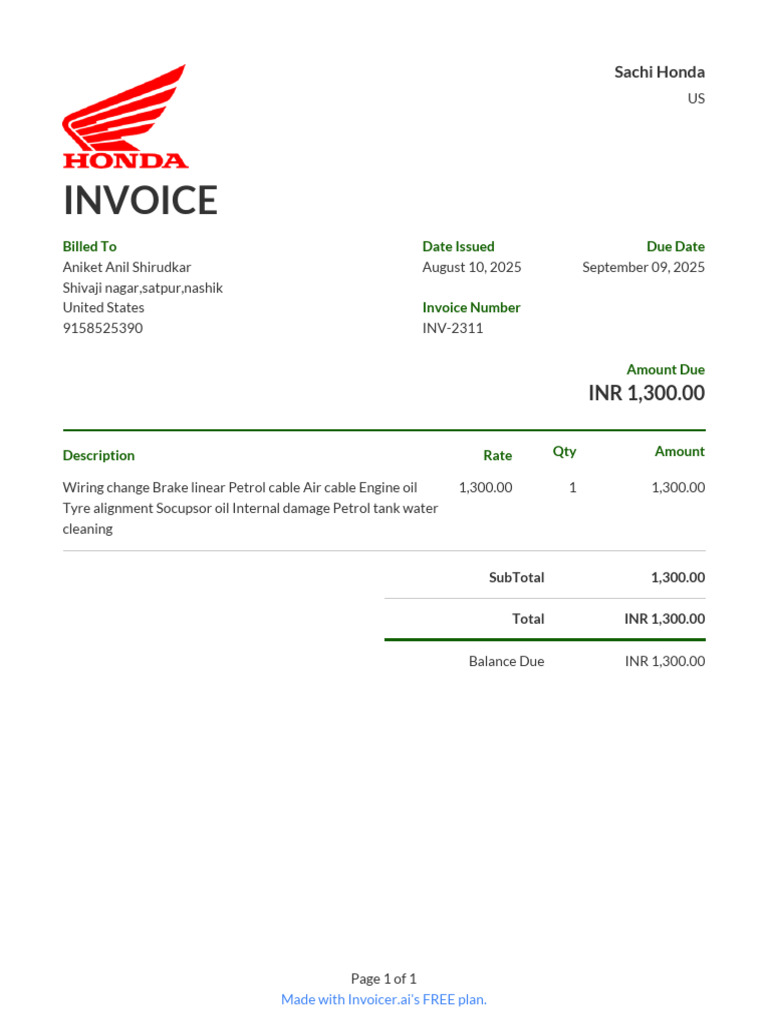 Invoice INV 2311 | PDF