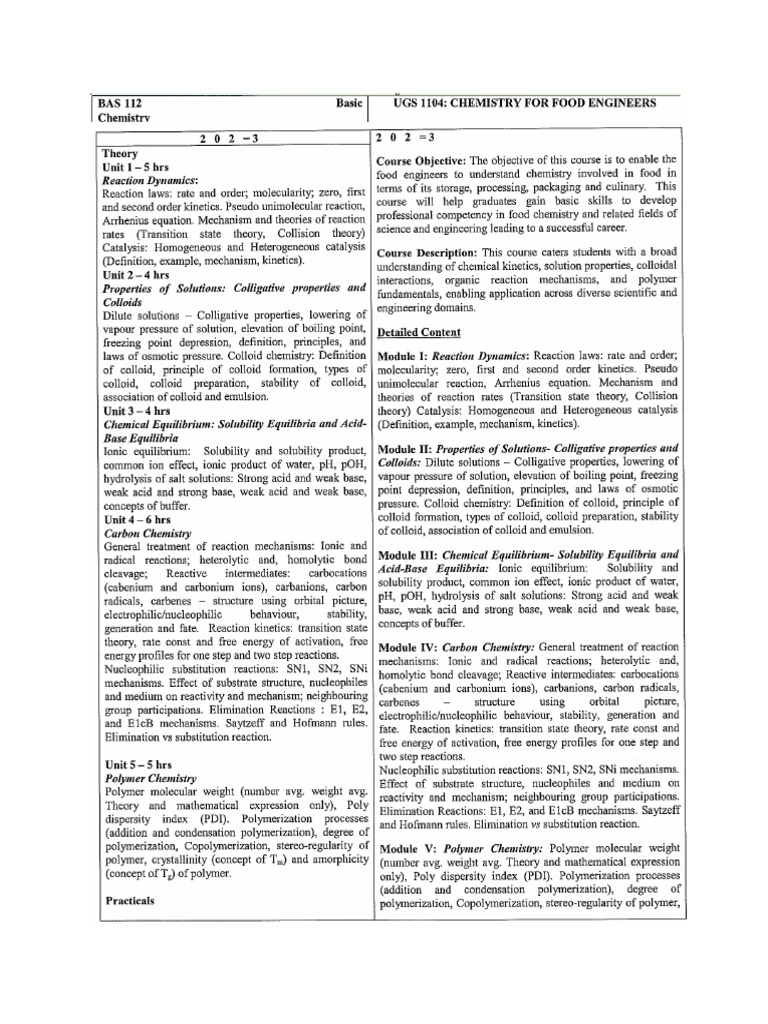 UGS 1104 Theory - Syllabus | PDF