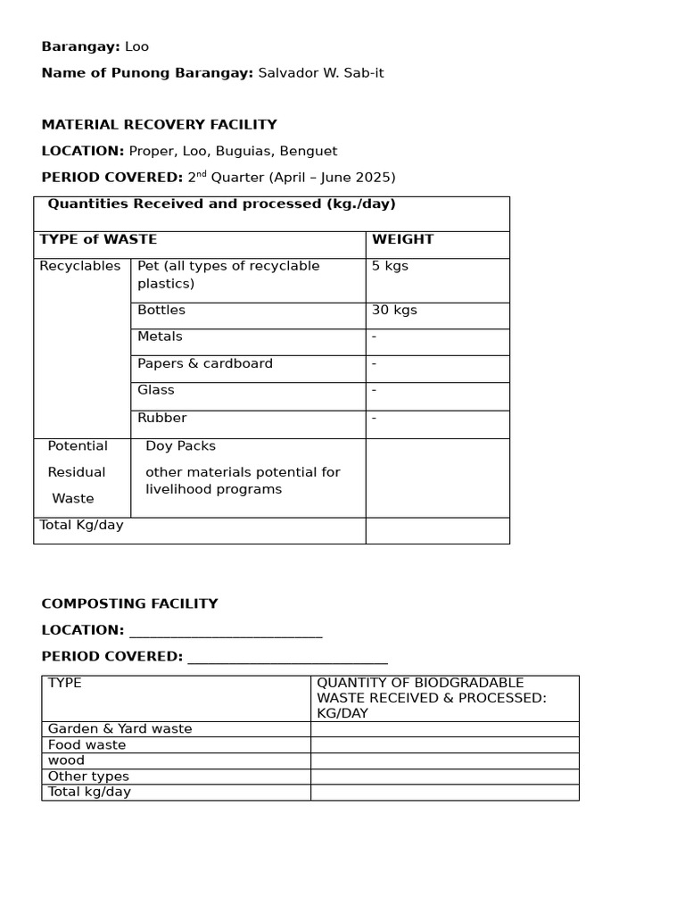 MRF Record Template | PDF