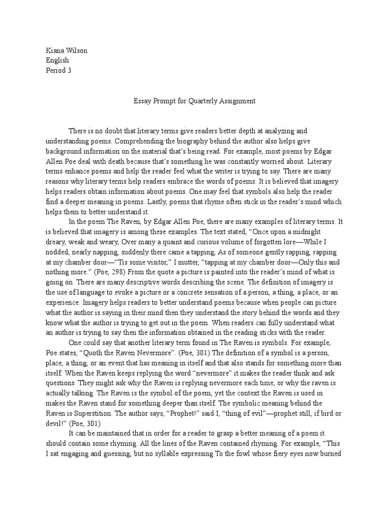 English Essay On The Raven | PDF | The Raven | Poetry