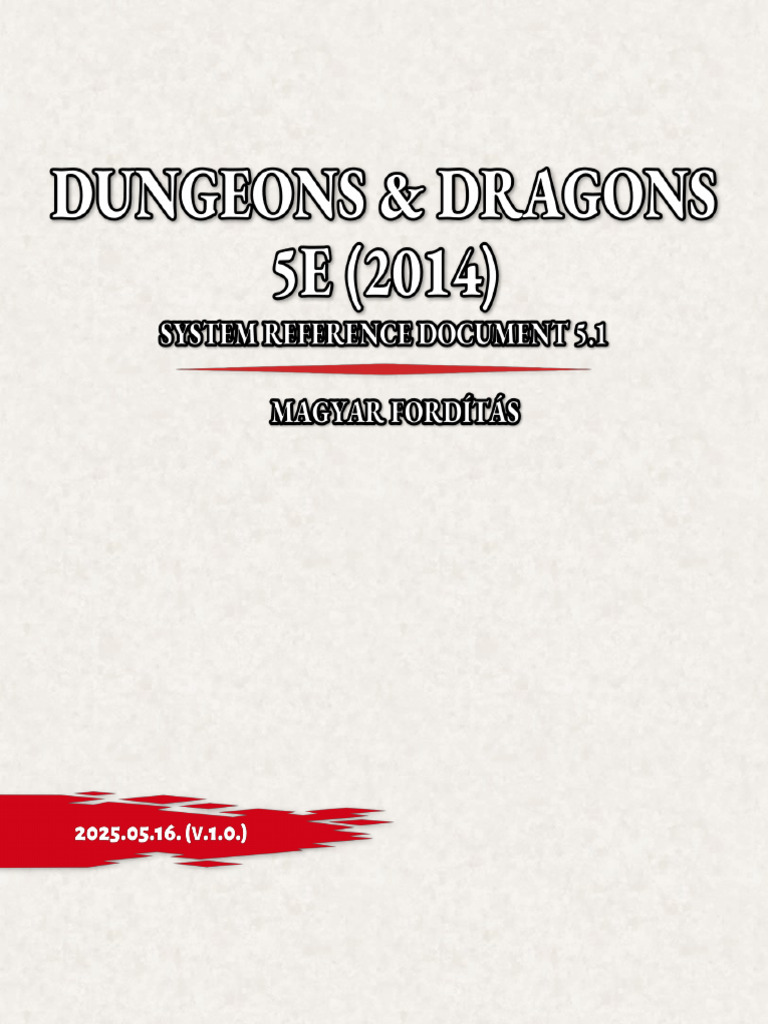 SRD 5.1 2014 Magyar 20250516 | PDF