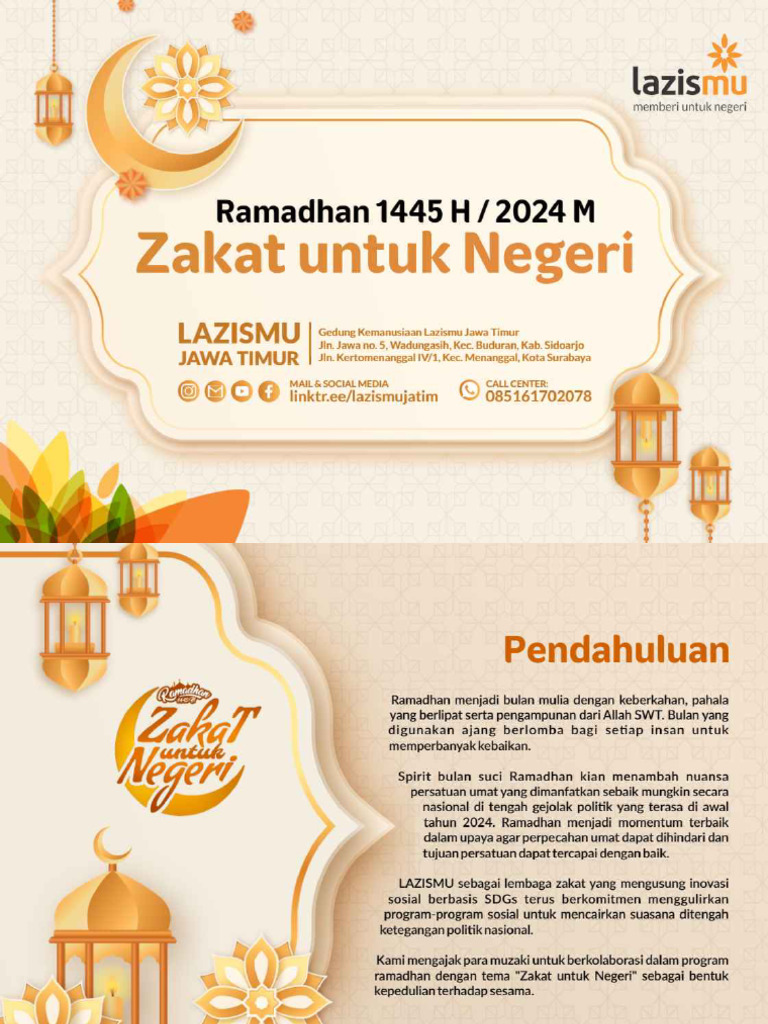 Proposal LAZISMU Ramadhan 1445 H 2024 M | PDF