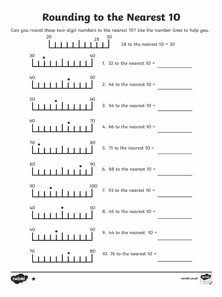 CfE2 M 90 Rounding To 10 Differentiated Activity Sheets Ver 10 | PDF