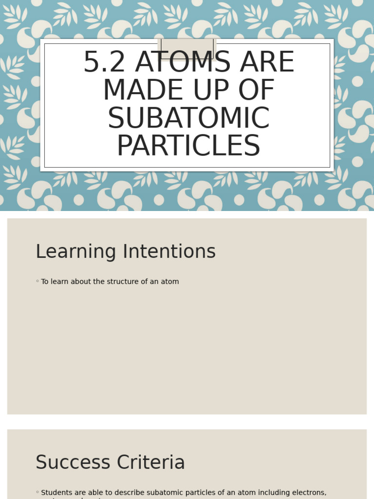 Atoms Are Made of Subatomic Particles | PDF | Atoms | Atomic Nucleus