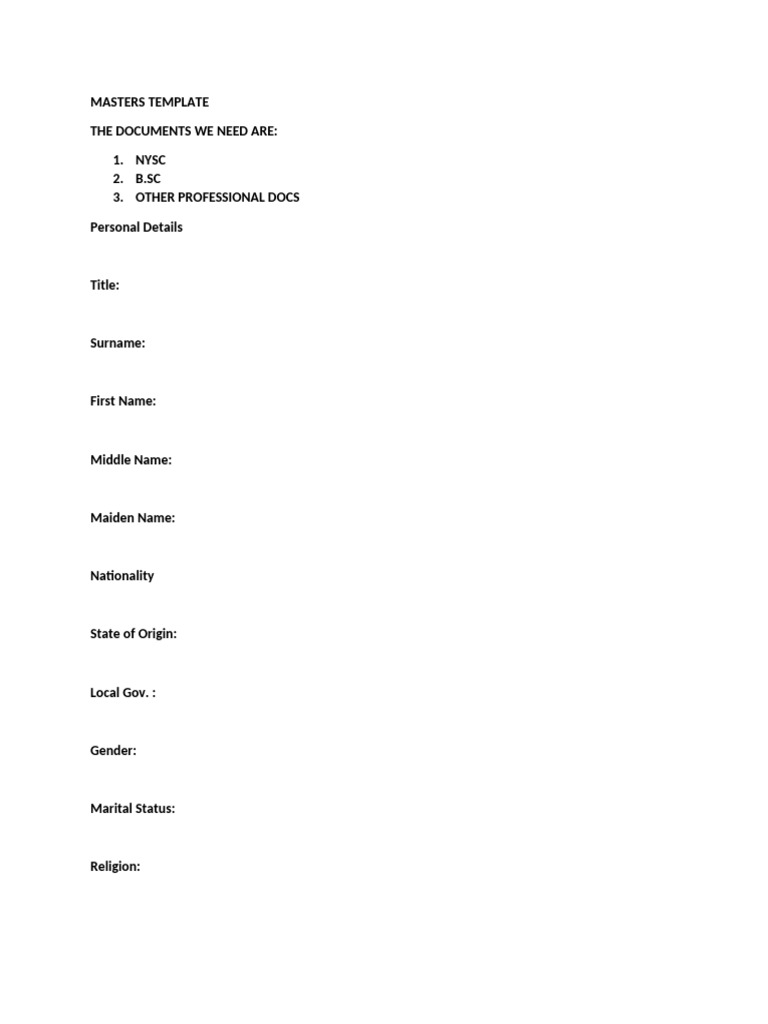 Masters Template | PDF