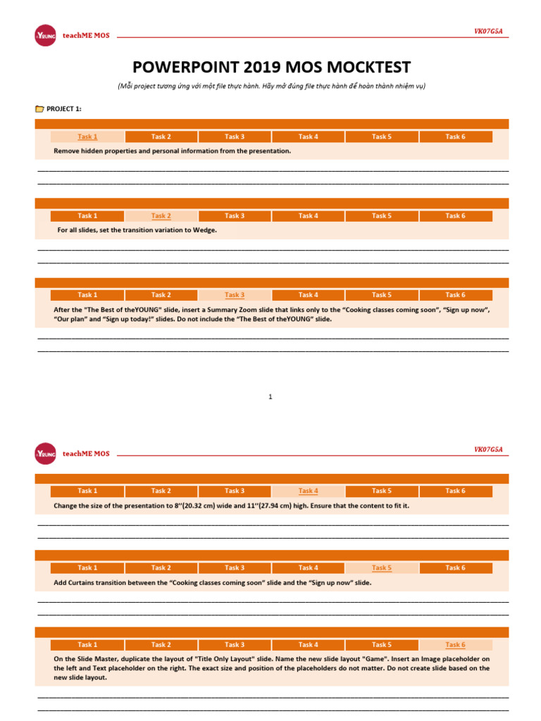 PowerPoint 2019 MOS Mock Test Guide | PDF | Page Layout | Software