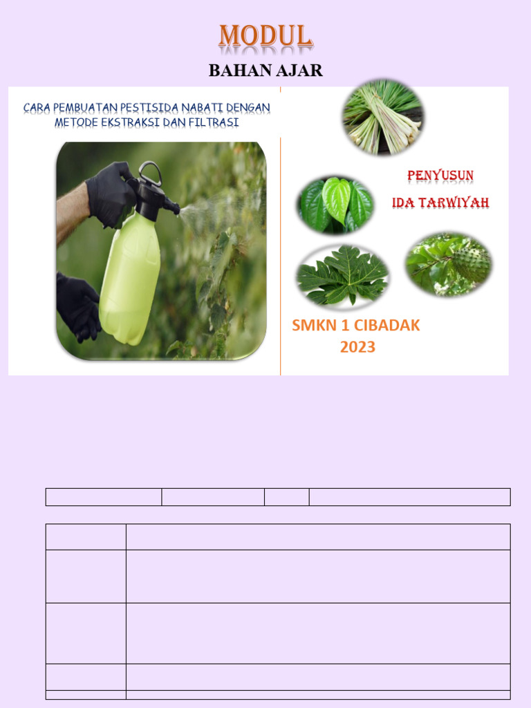 Pembuatan Pestisida Nabati: Modul Ajar | PDF