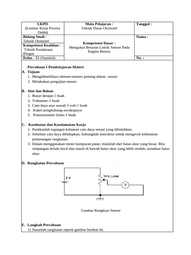 LKPD - Mengukur Besaran Listrik Sensor | PDF