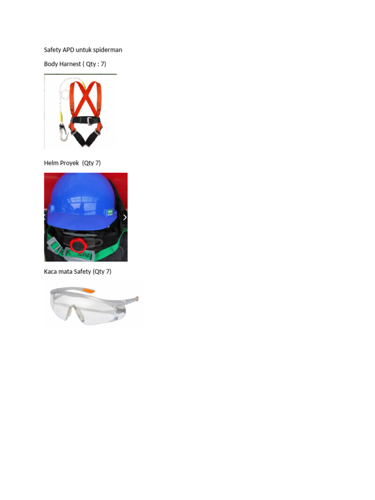 Safety APD Untuk Spiderman | PDF