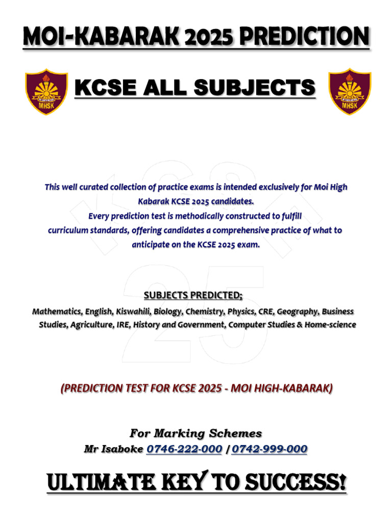 Kabarak KCSE 2025 Prediction Tests | PDF | Kenya | Jesus
